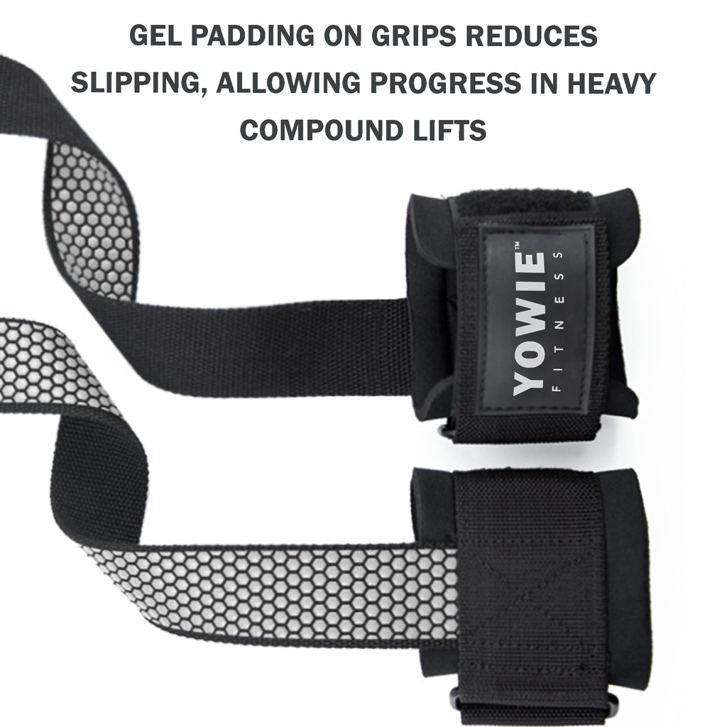 Lifting Wrist Wraps with Gel Strap - Black | Yowie