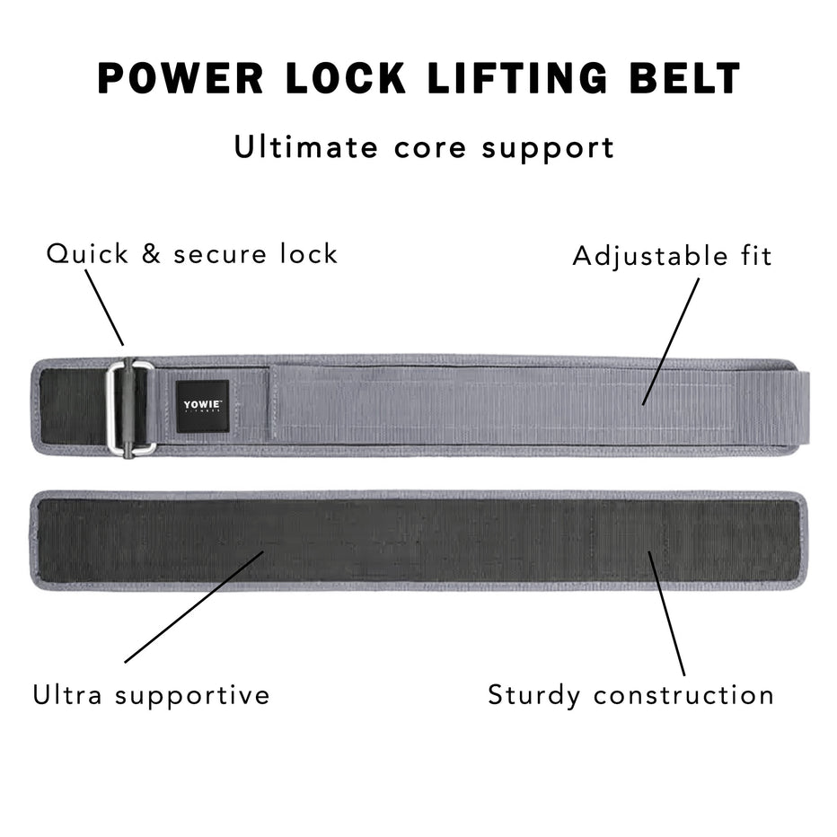 Power Lock Lifting Belt - Grey | Ultimate Core Support | Yowie